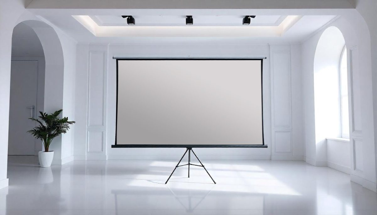 Solusi Lengkap Kebutuhan Layar Proyektor Tripod 84 Inch